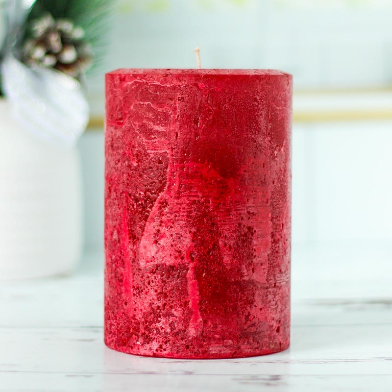 4 Christmas Pillar Candle - Etsy