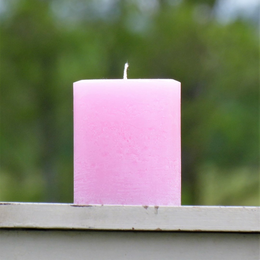 Pale Pink Pillar Candle Rustic Textured Unscented - Choose Size ...