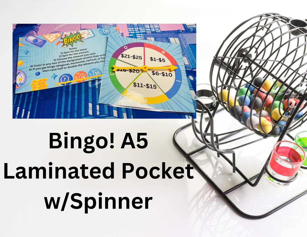 Bingo! W/spinner Savings Challenge| PHYSICAL PRODUCT - Etsy