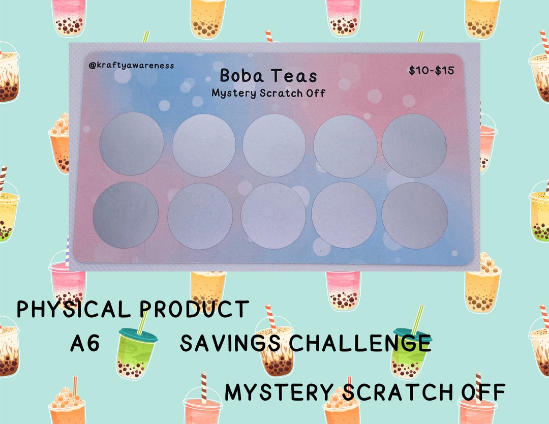 Boba Teas Mystery Scratch off | PHYSICAL PRODUCT | A6 - Etsy