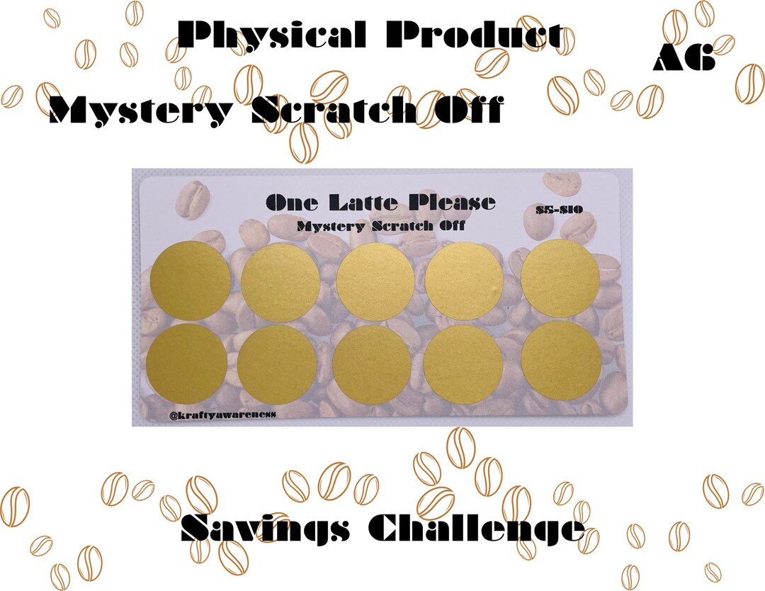 Latte Mystery Scratch off | PHYSICAL PRODUCT | A6 | Low Income - Etsy