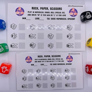 Laminated Rock, Paper, Scissors Savings Challenge PHYSICAL PRODUCT A5 ...