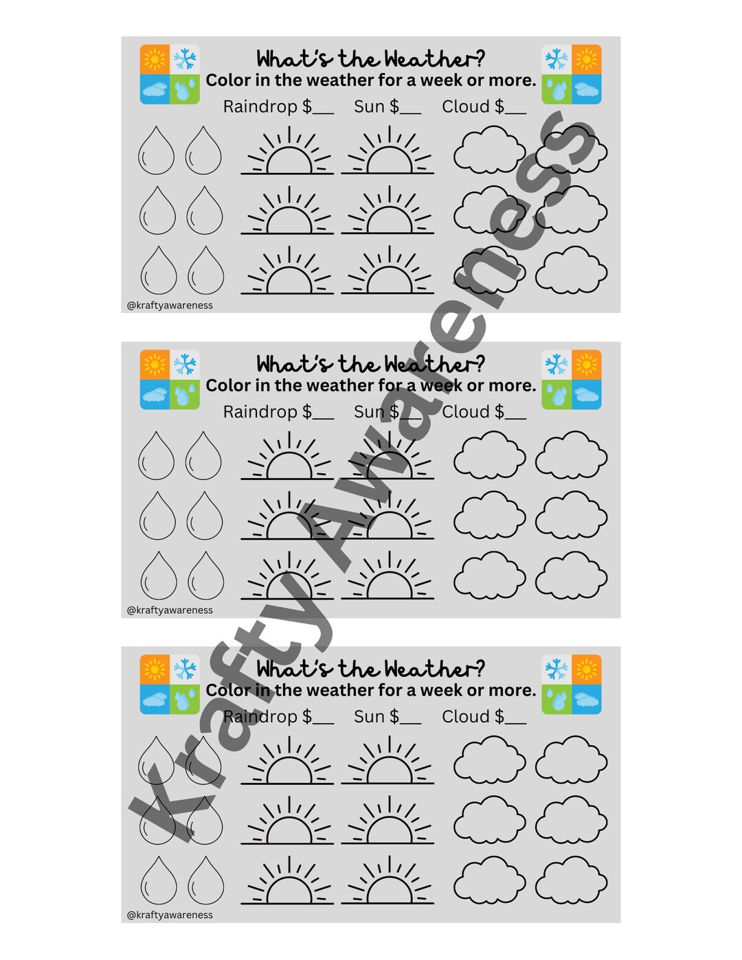 What's the Weather? DIGITAL Savings Challenge | A6 - Etsy
