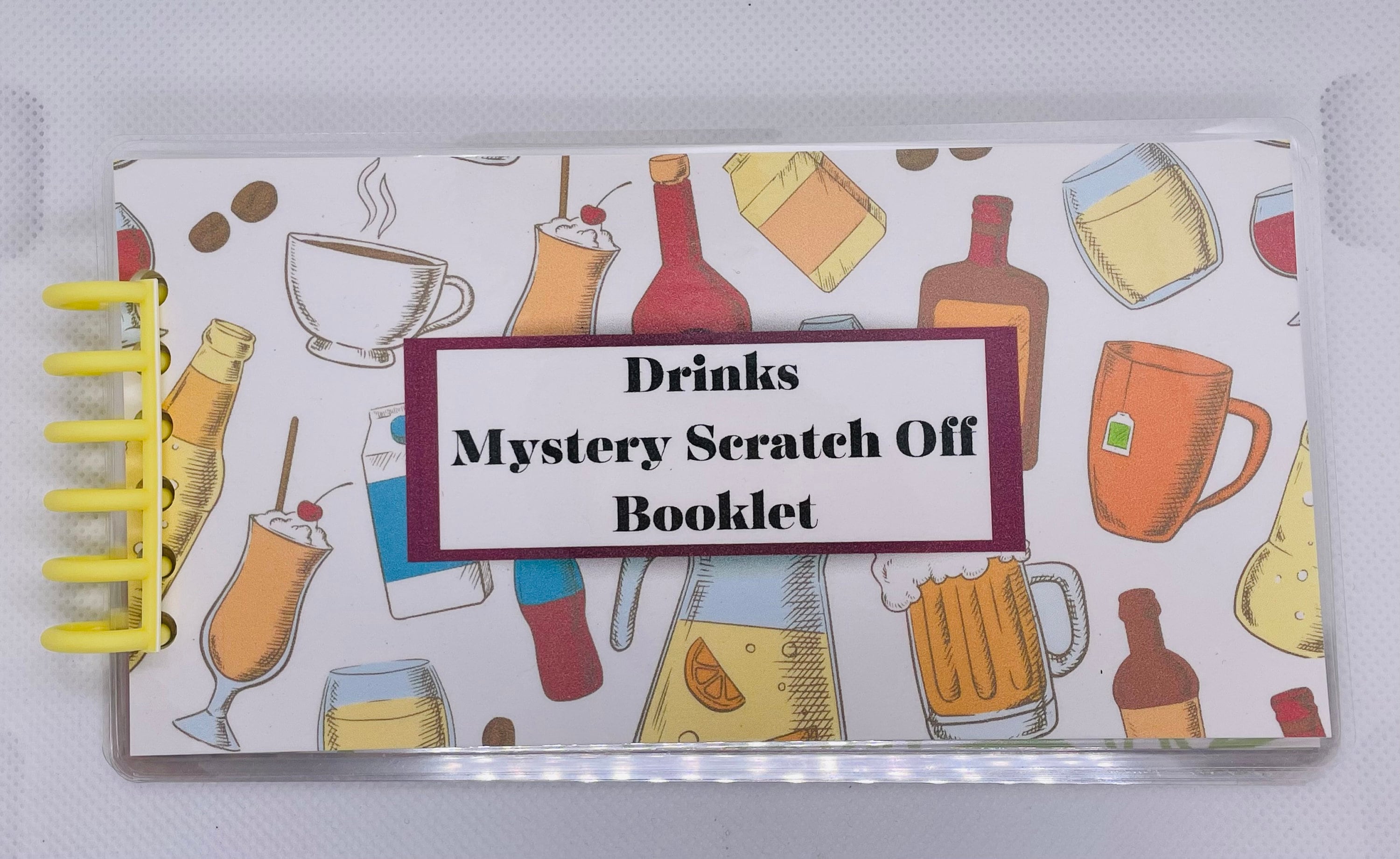 Laminated Drinks Mystery Scratch off Booklet PHYSICAL - Etsy
