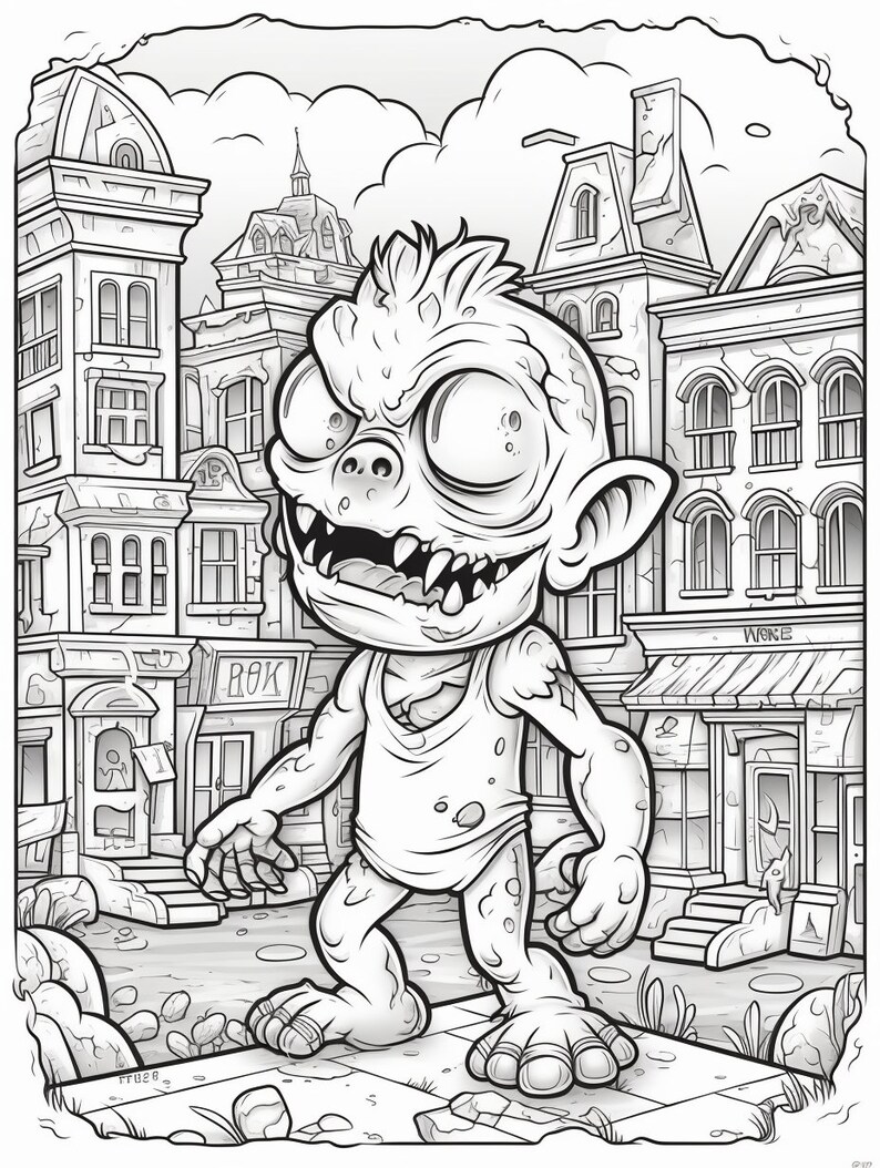 Zombie Apocalypse Chronicles Coloring Pages, Print at Home, Digital ...
