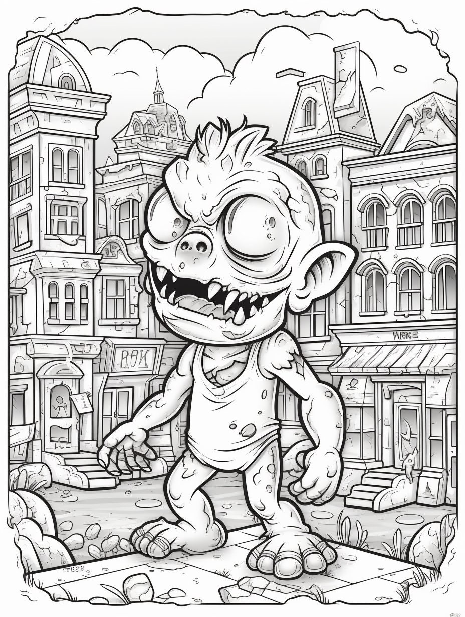 Zombie Apocalypse Chronicles Coloring Pages, Print at Home, Digital ...