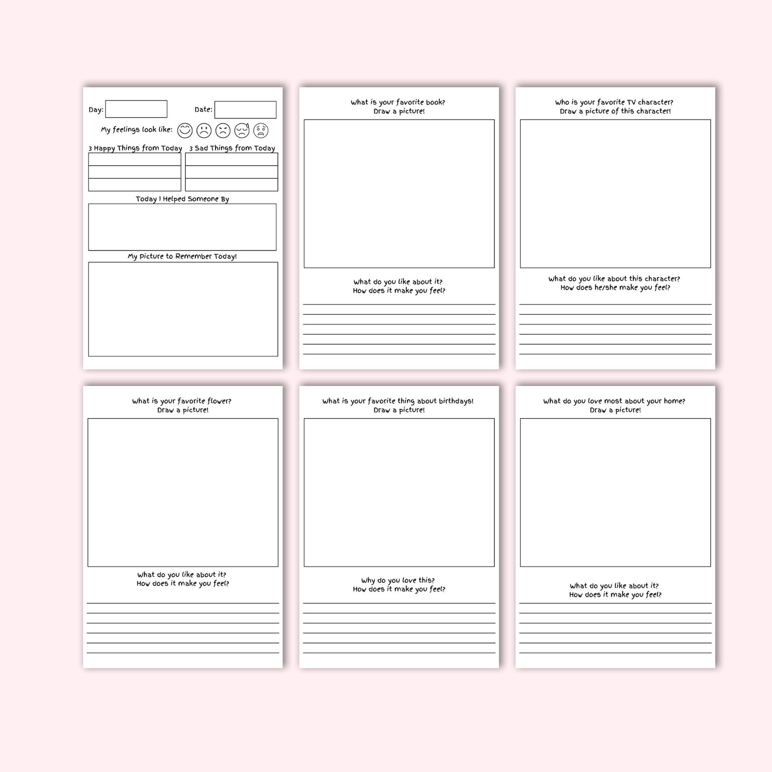30 Day Guided Journal for Kids, My Wild Animals Journal, Coloring Self ...