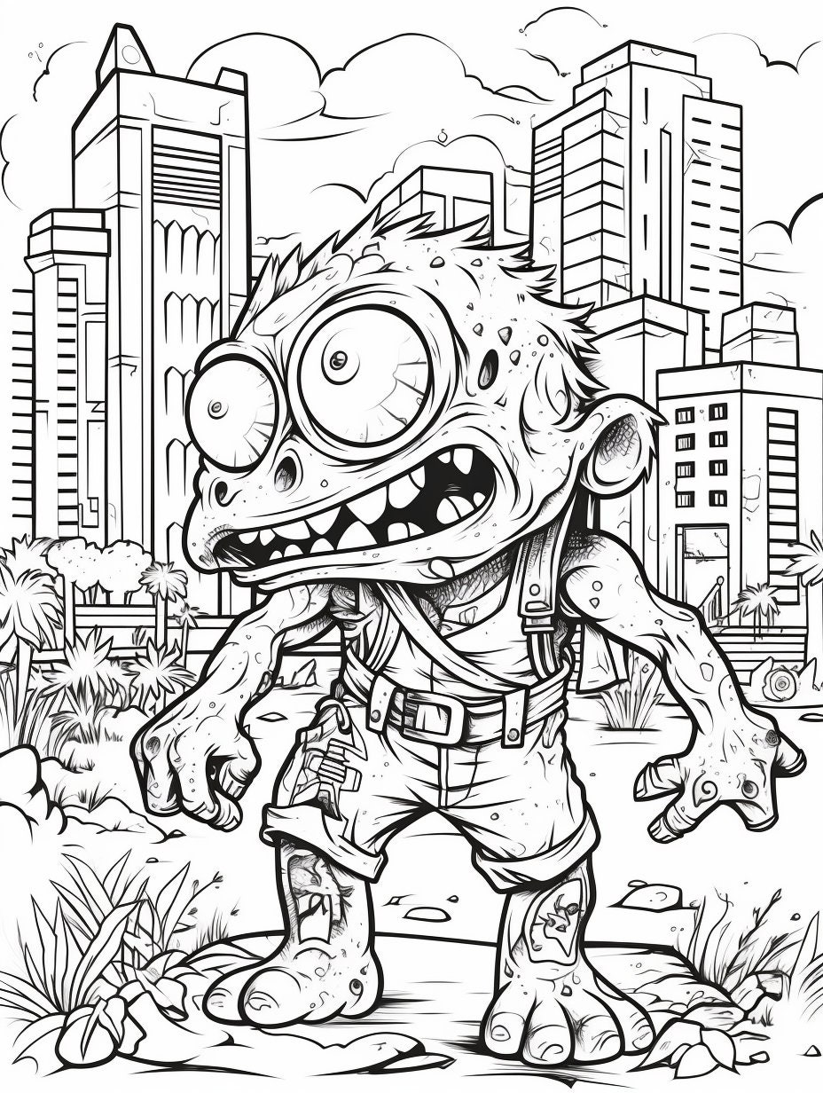 Zombie Apocalypse Chronicles Coloring Pages, Print at Home, Digital ...