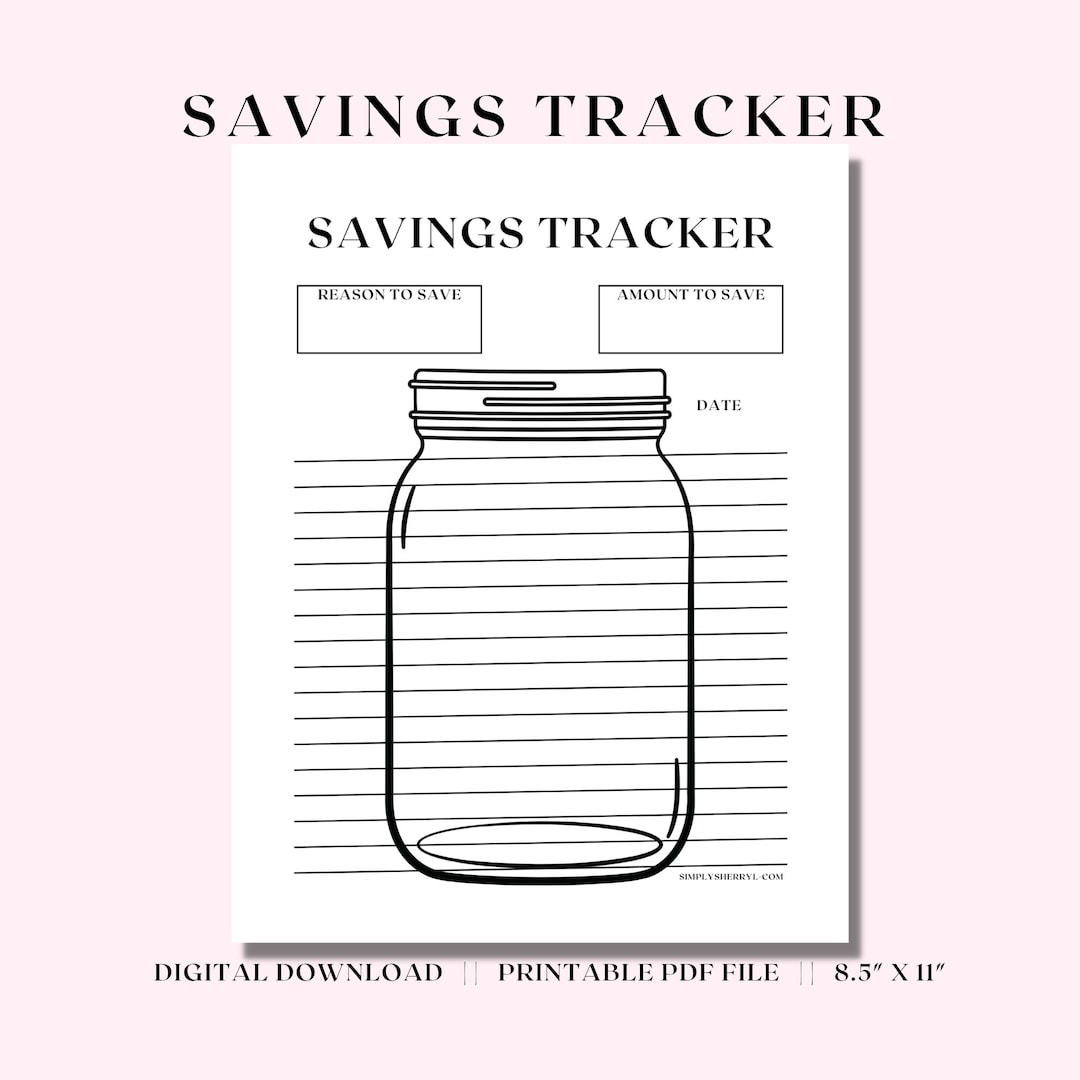Savings Tracker Jar, Mason Jar Tracker, Vacation Budget Tracker ...