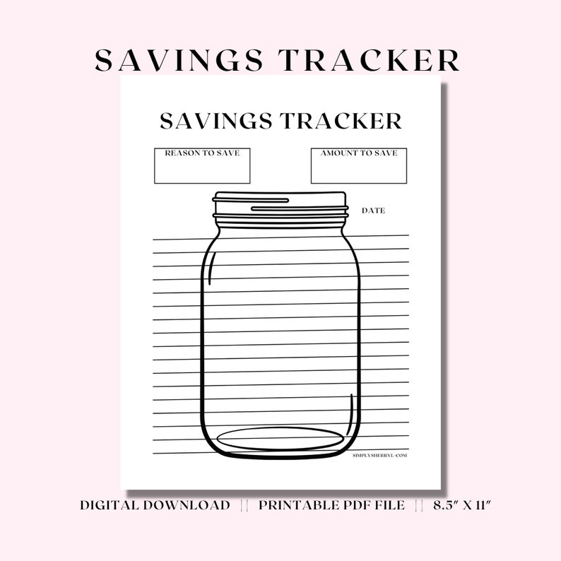 Savings Tracker Jar, Mason Jar Tracker, Vacation Budget Tracker ...