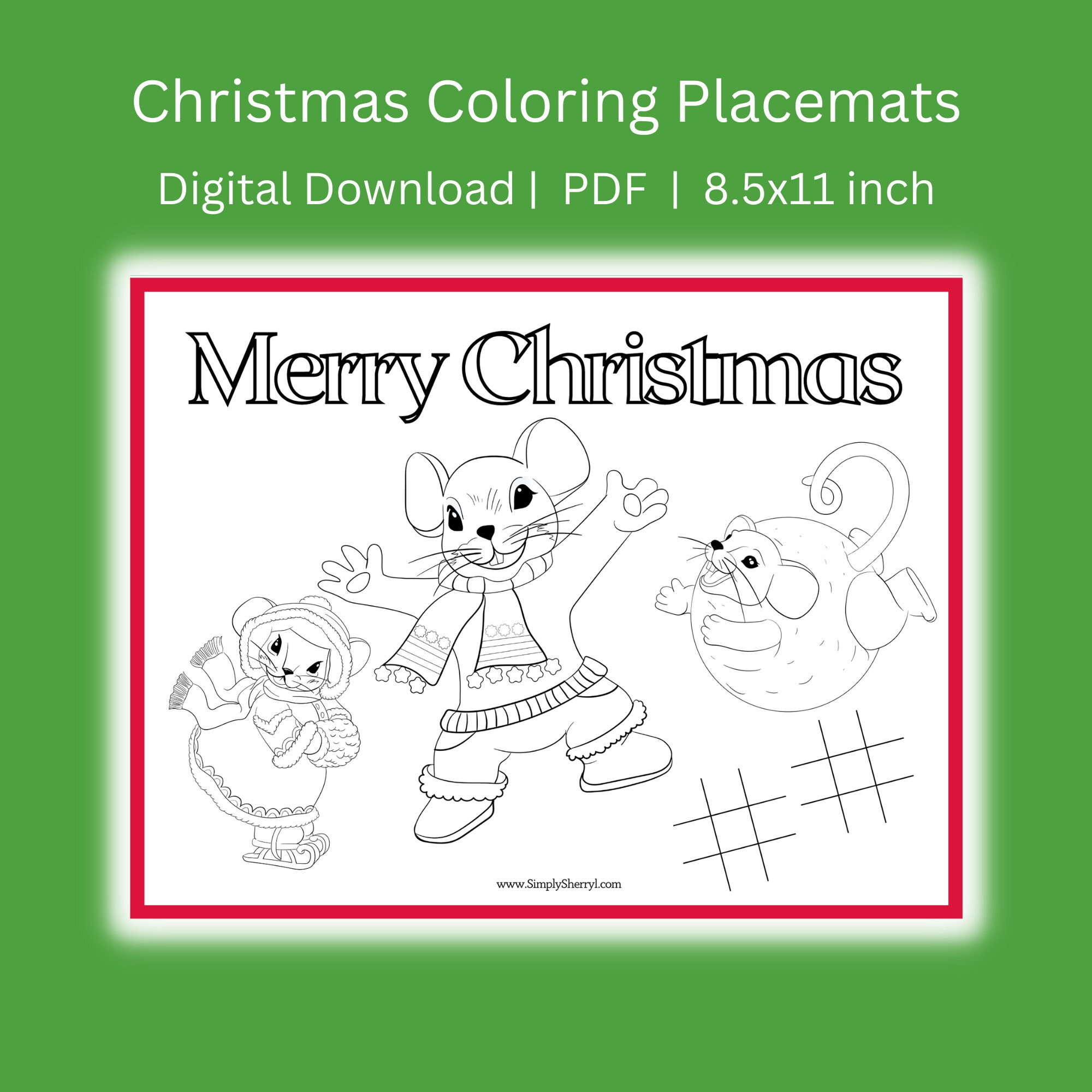 Christmas Activity Placemats, Printable Kids Christmas Coloring Pages ...