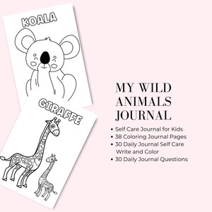 30 Day Guided Journal for Kids, My Wild Animals Journal, Coloring Self ...