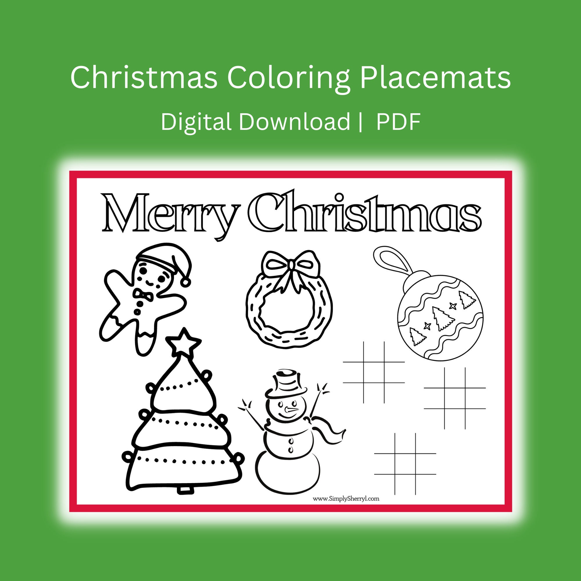 Christmas Activity Placemats, Printable Kids Christmas Coloring Pages ...
