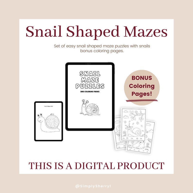 Maze Puzzles, Snail Mazes for Kids, Bonus Pages, Games and Coloring ...