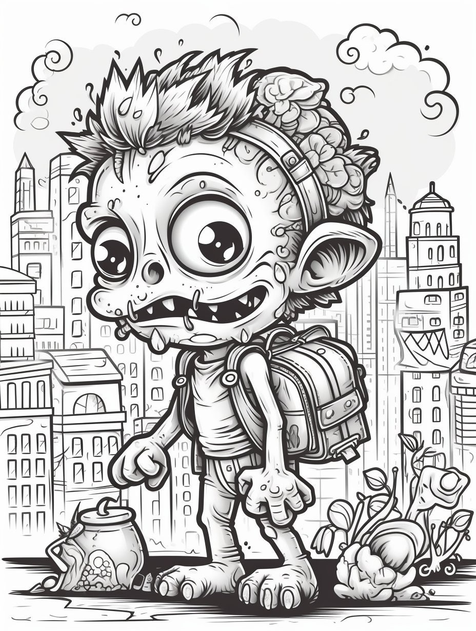 Zombie Apocalypse Chronicles Coloring Pages, Print at Home, Digital ...