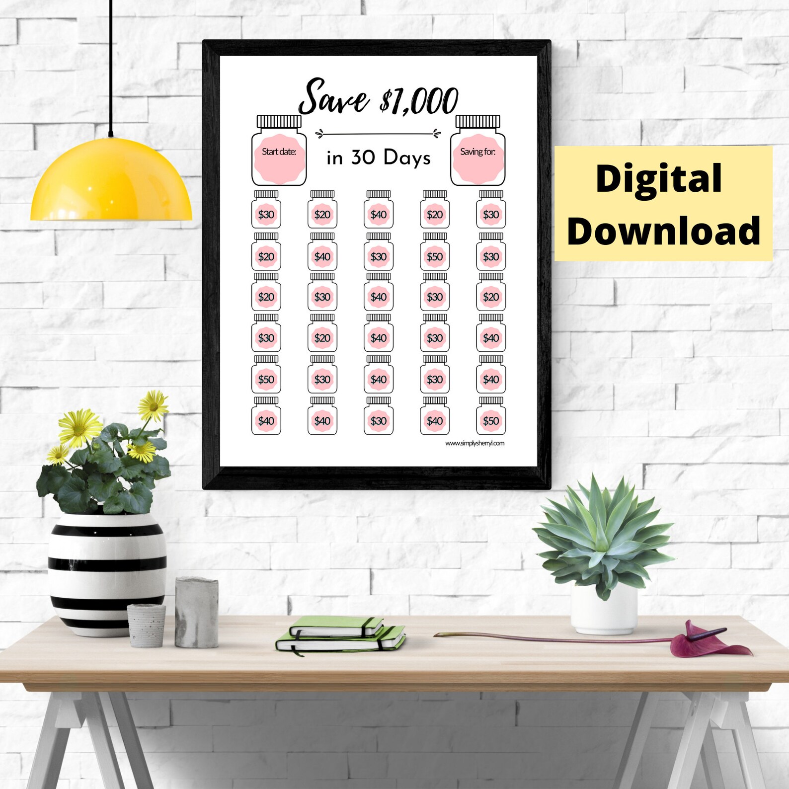 Save 1,000 Dollars in 30 Days Printable, Savings Printable, Savings ...