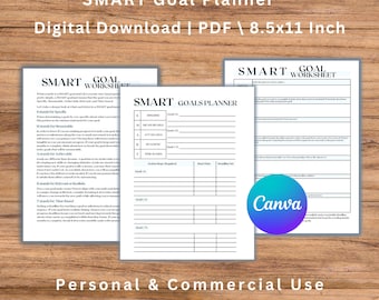 Smart Goal Canva Template - Etsy