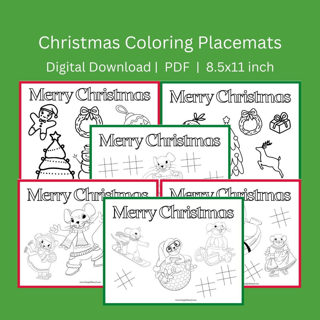 Christmas Activity Placemats, Printable Kids Christmas Coloring Pages ...