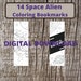 Set of 14+ Space Alien Coloring Bookmarks, Print at Home Bookmarks ...