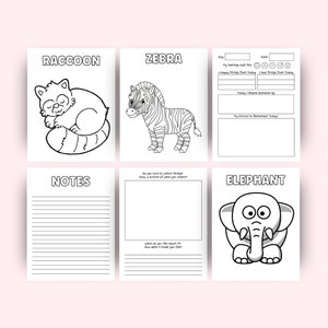30 Day Guided Journal for Kids, My Wild Animals Journal, Coloring Self ...