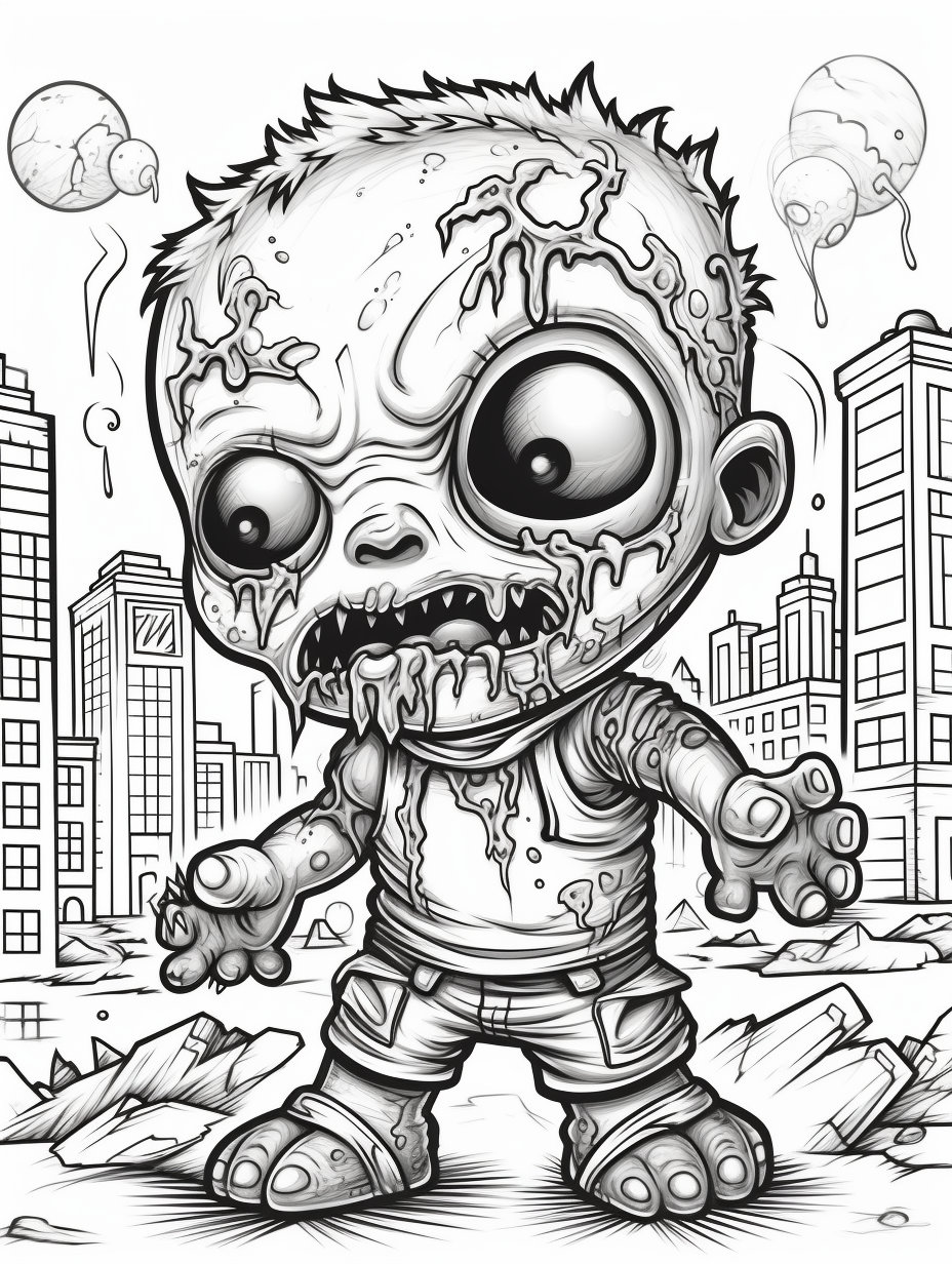 Zombie Apocalypse Chronicles Coloring Pages, Print at Home, Digital ...