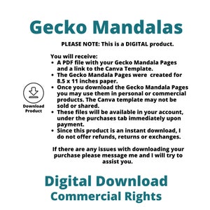 Gecko Mandala Digital Coloring Pages for Good-notes, Procreate ...