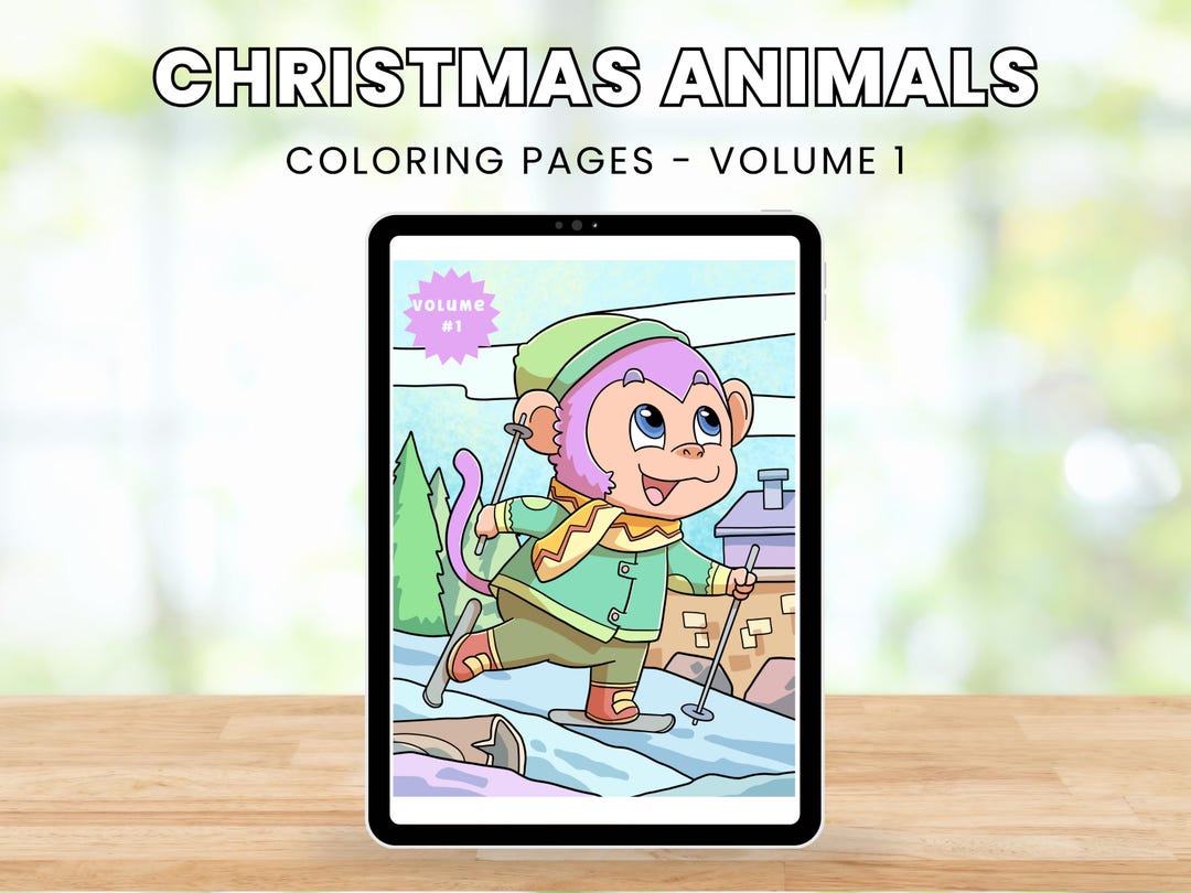 Christmas Animal Coloring Pages Volume 1, Digital Download, Coloring ...
