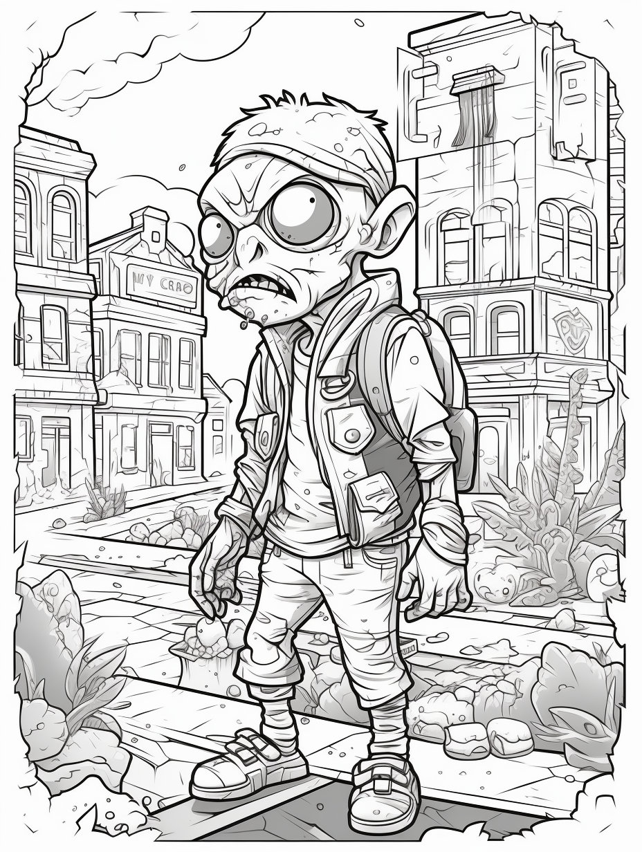 Zombie Apocalypse Chronicles Coloring Pages, Print at Home, Digital ...