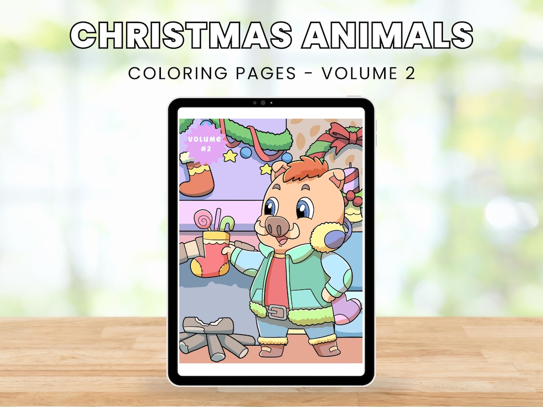 Christmas Animal Coloring Pages Volume 2, Digital Download, Coloring ...