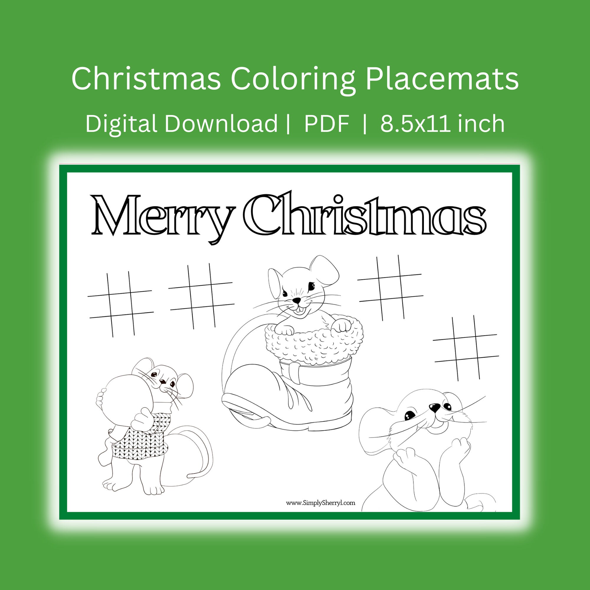 Christmas Activity Placemats, Printable Kids Christmas Coloring Pages ...