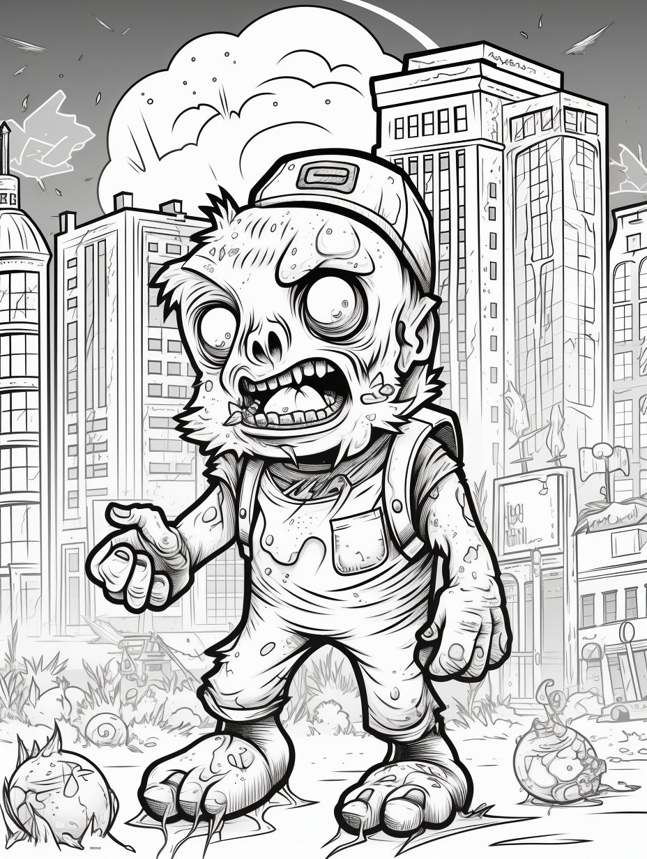 Zombie Apocalypse Chronicles Coloring Pages, Print at Home, Digital ...