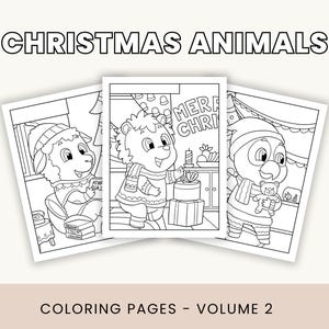 Christmas Animal Coloring Pages Volume 2, Digital Download, Coloring ...