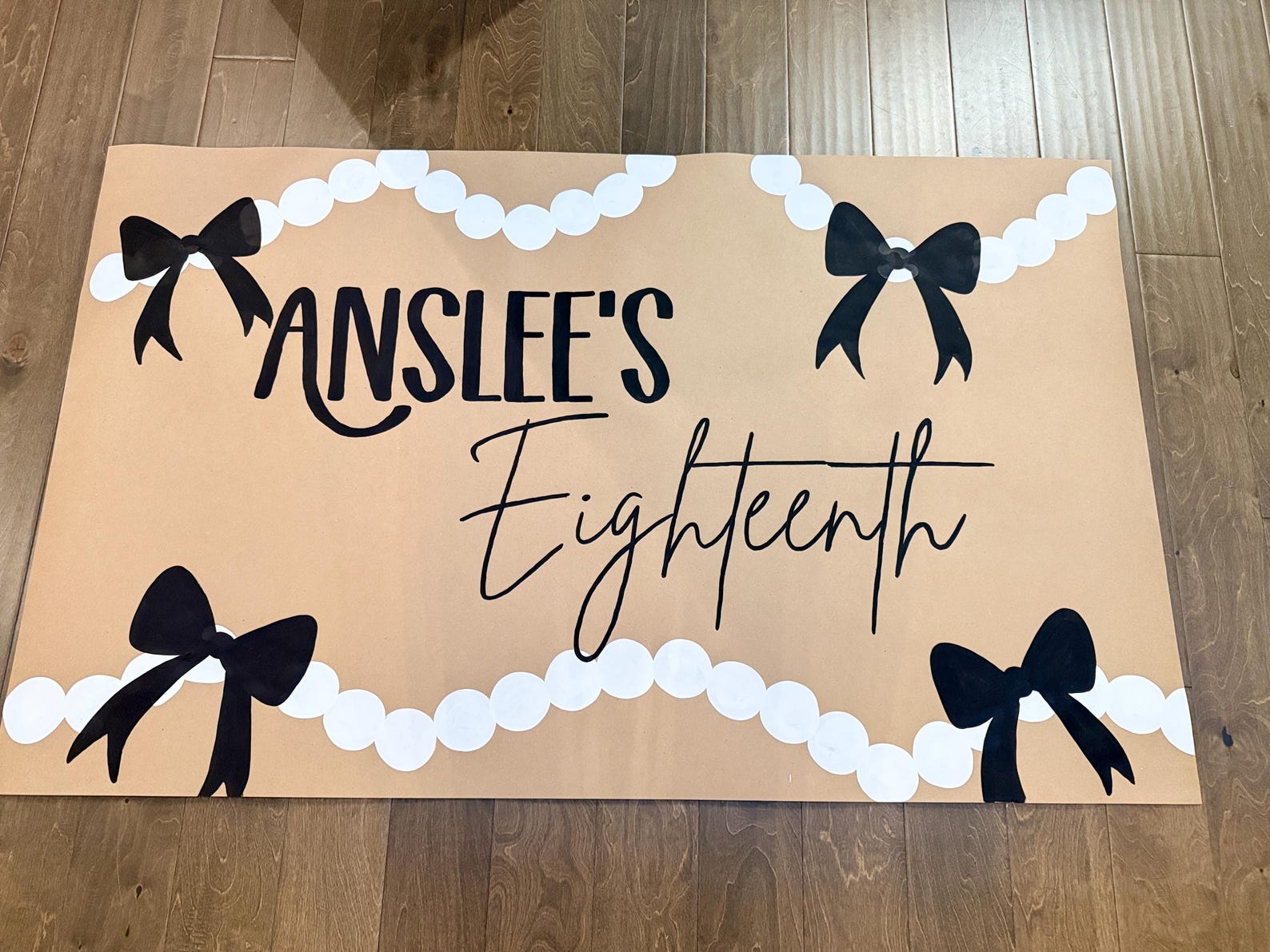 Custom Hand Painted Bannerhand-painted Custom Celebration Banner: Bows ...