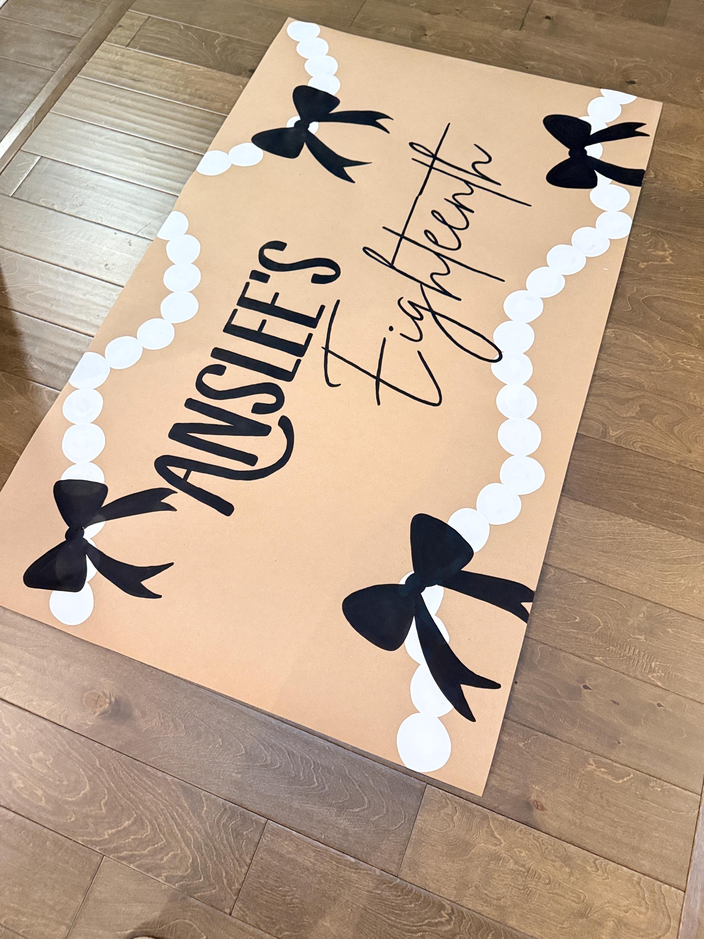 Custom Hand Painted Bannerhand-painted Custom Celebration Banner: Bows ...