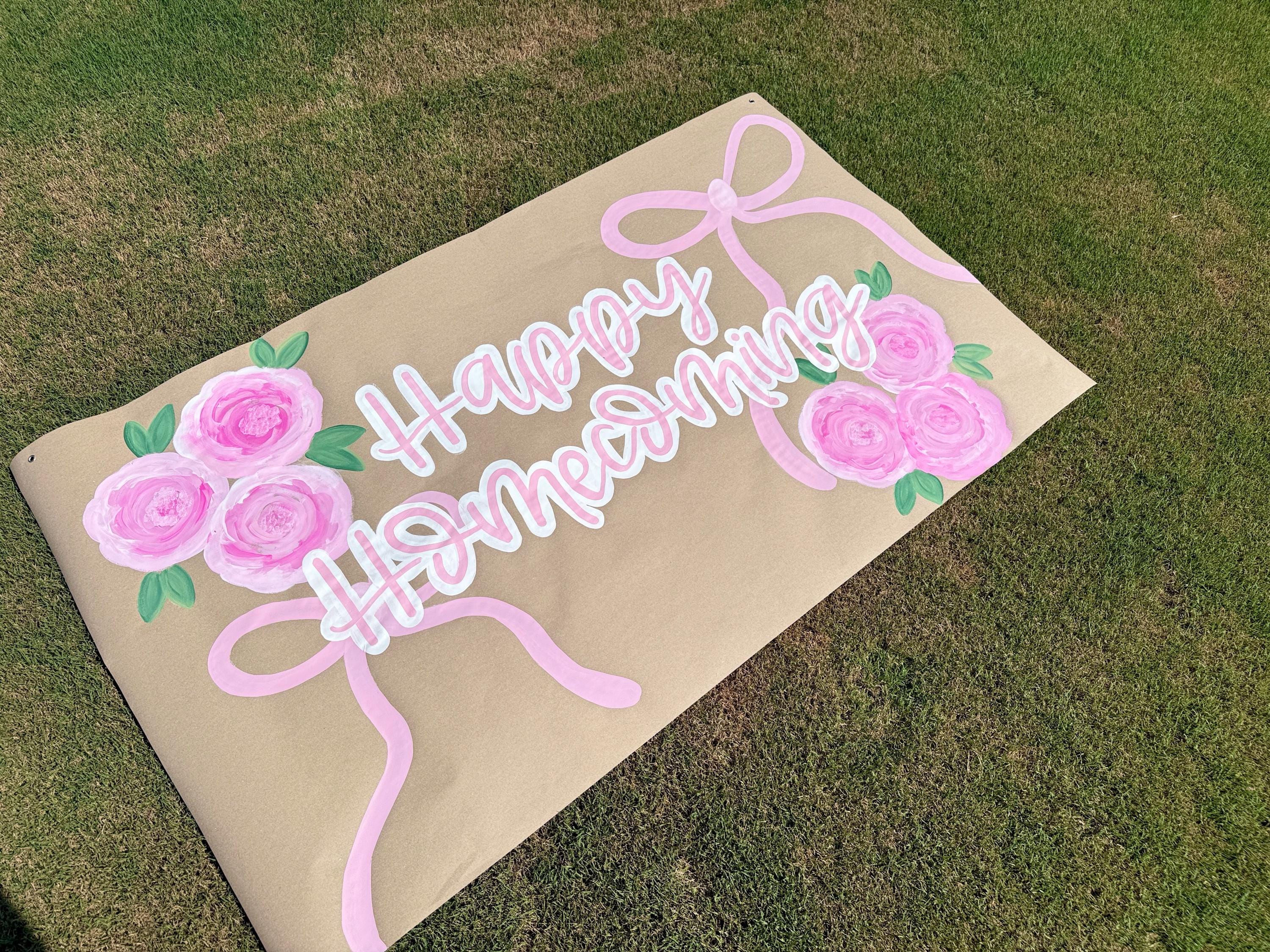 Hand-painted Custom Celebration Banner: Floral Birthday, Homecoming ...