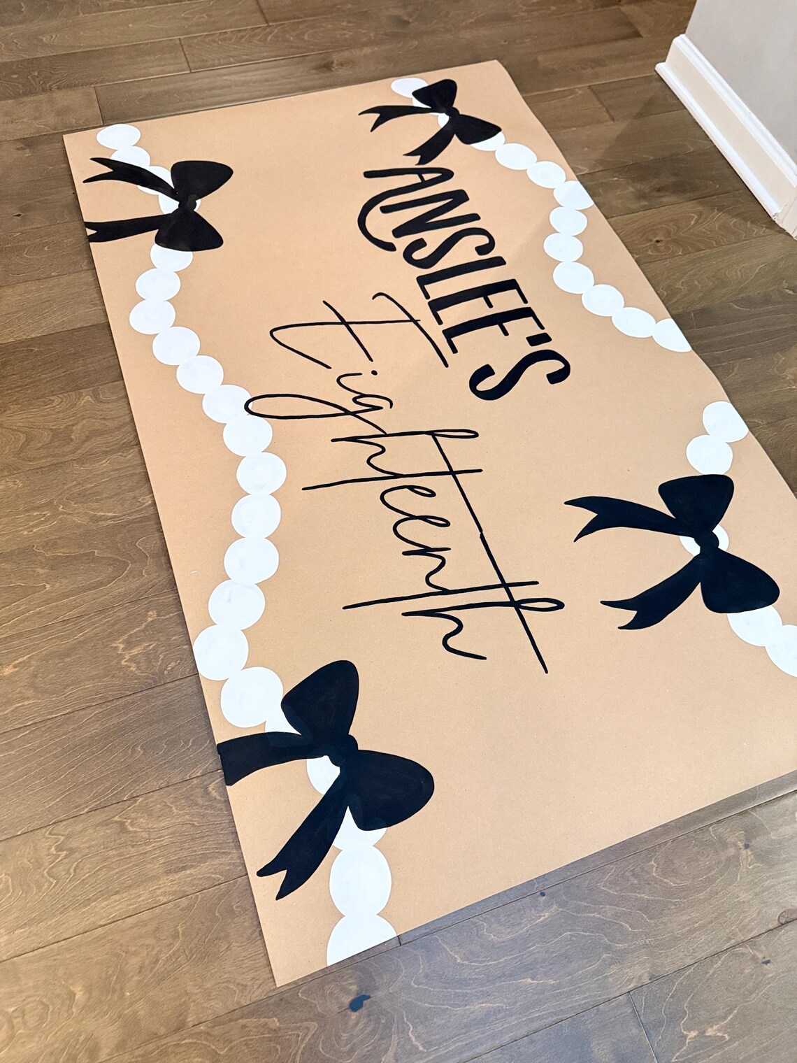 Custom Hand Painted Bannerhand-painted Custom Celebration Banner: Bows ...