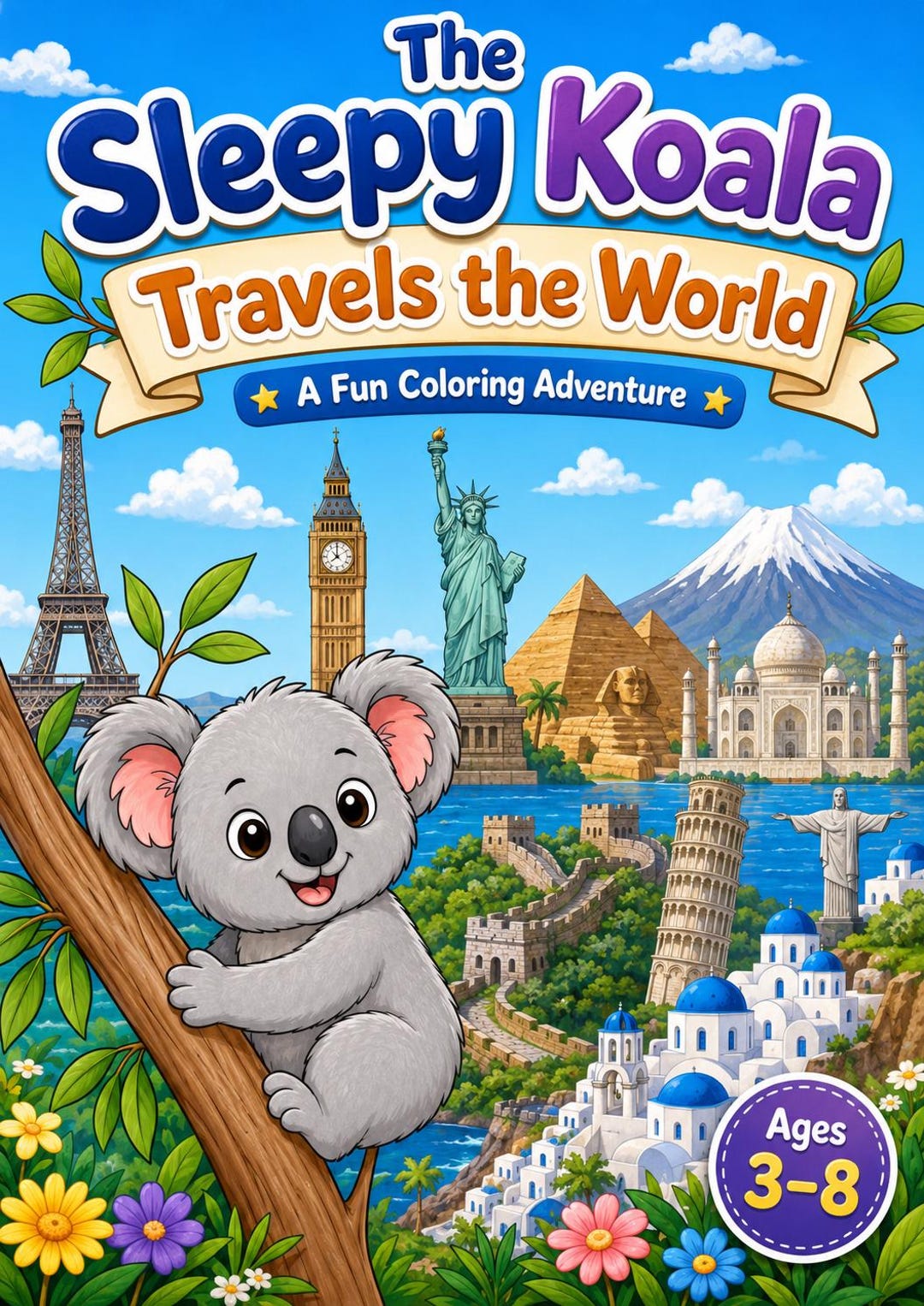 Sleepy Koala World Travel Coloring Book for Kids, Australian Animal ...
