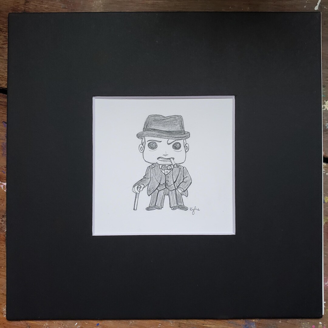 Winston Churchill Pop Art Pencil Drawing, 8x8 Inch Mat (4x4 Window) - Etsy