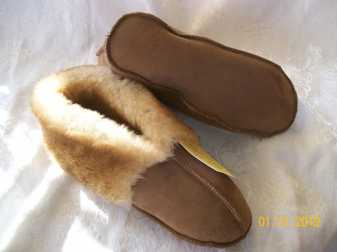 Genuine Handcrafted LADIES Sheepskin Slippers....ladies.small. - Etsy