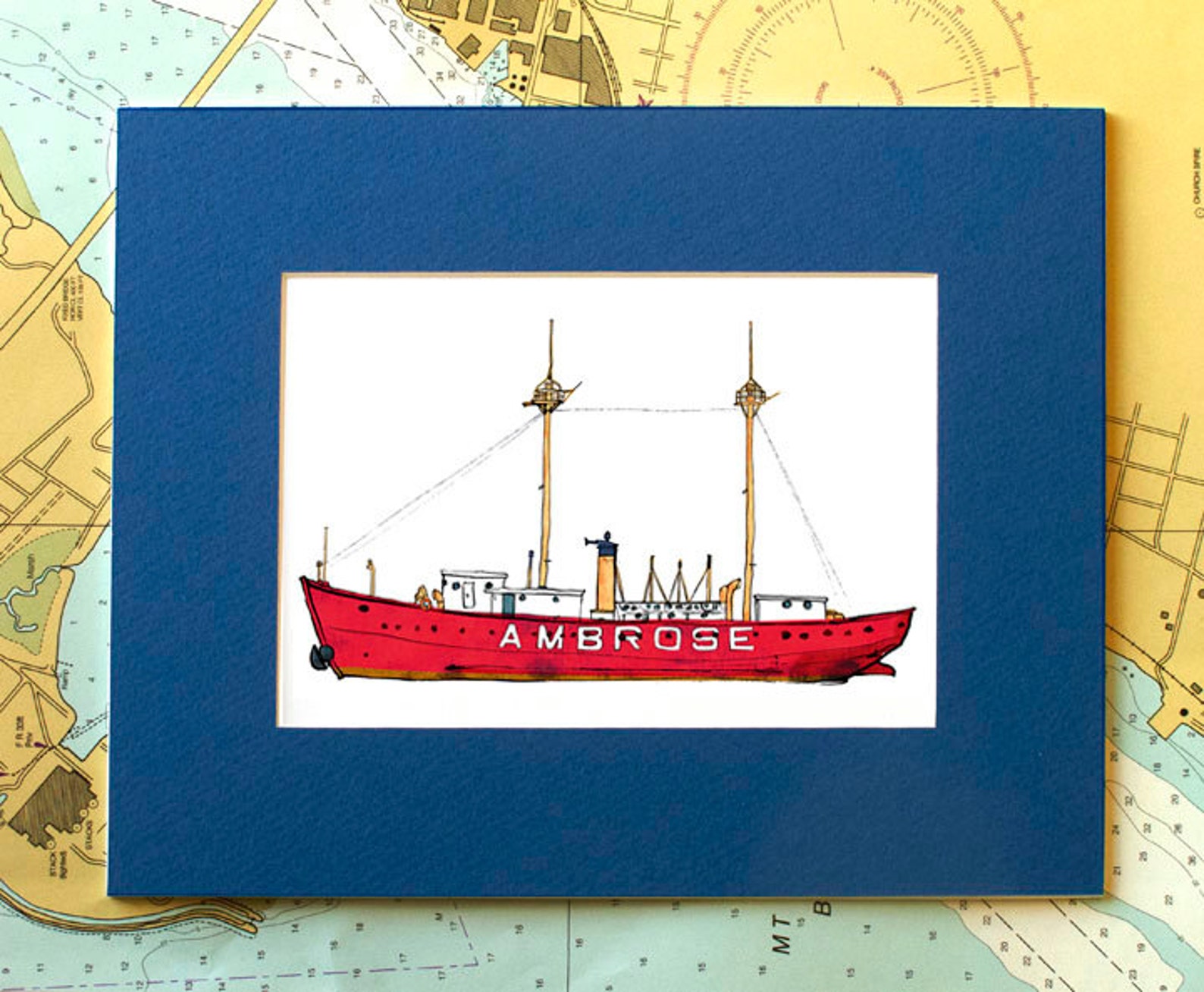 USCG Lightship Ambrose LV 87 / WAL 512: Ship Print / - Etsy