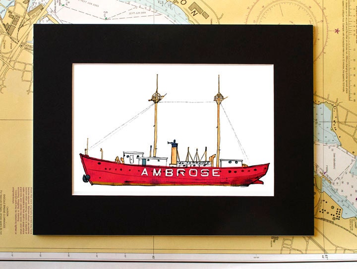 USCG Lightship Ambrose LV 87 / WAL 512: Ship Print / - Etsy