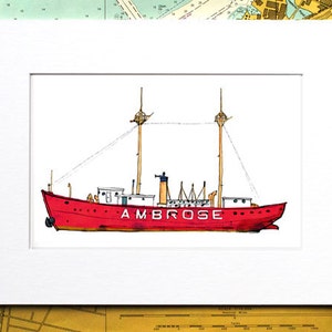 USCG Lightship Ambrose LV 87 / WAL 512: Ship Print / - Etsy