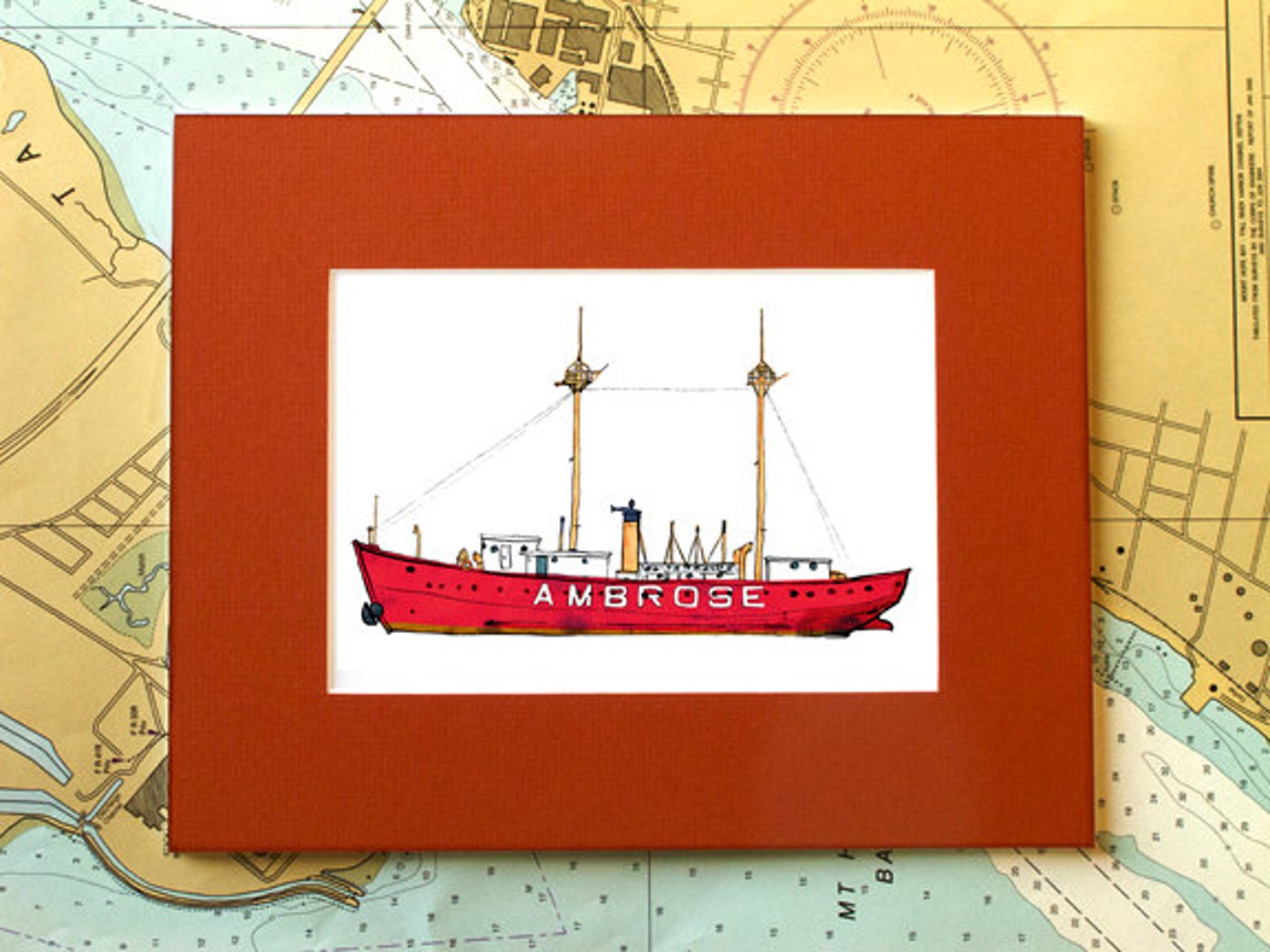 USCG Lightship Ambrose LV 87 / WAL 512: Ship Print / - Etsy