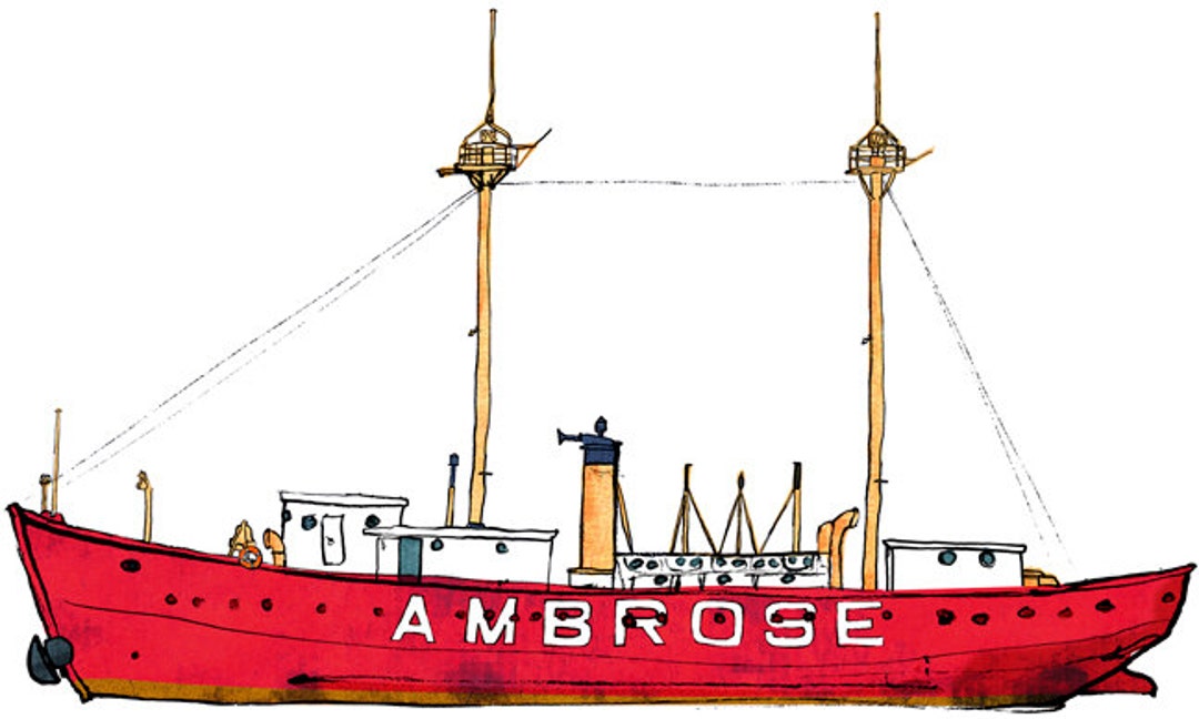 USCG Lightship Ambrose LV 87 / WAL 512: Ship Print / - Etsy