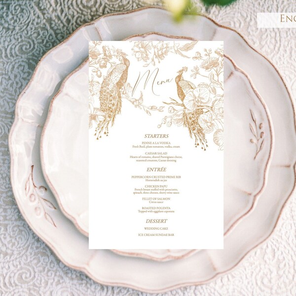 Vintage Wedding Menu - Etsy