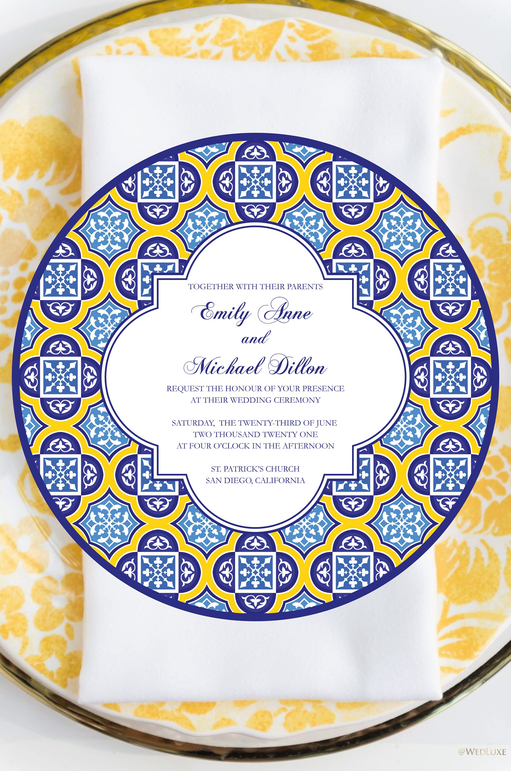 Editable Spanish Tiles Wedding Invitation Rsvp Details Card | Etsy