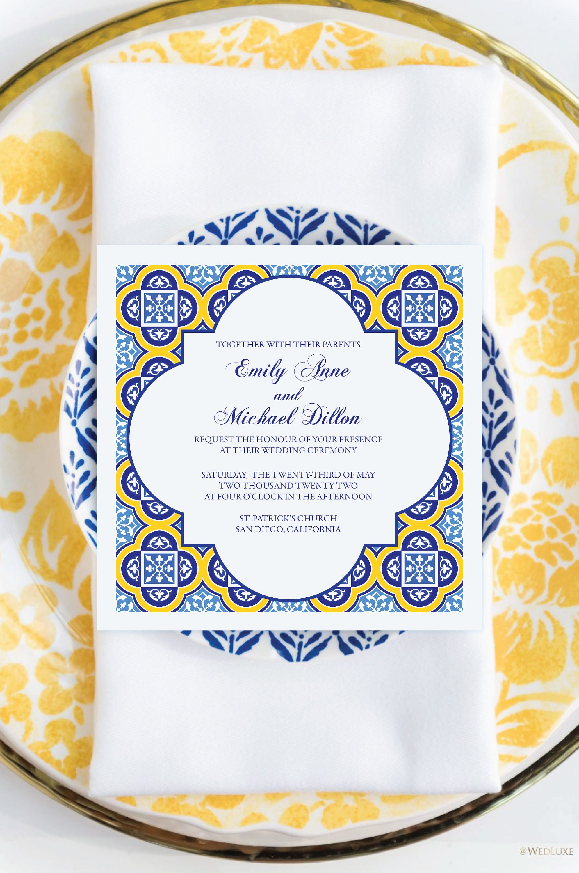 Editable Spanish Tiles Wedding Invitation Rsvp Details Card - Etsy