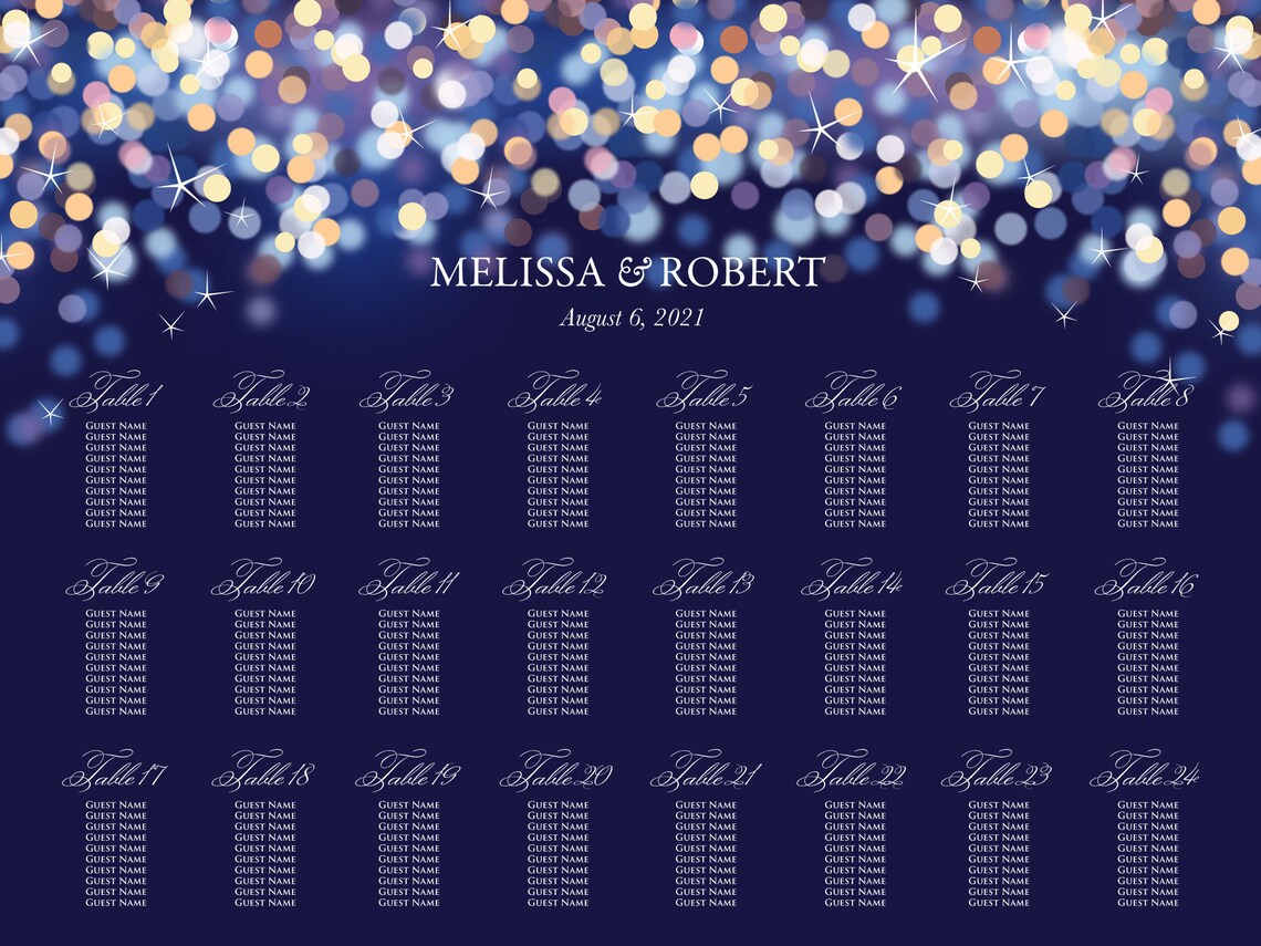 Editable Seating Chart Under the Stars Guest Seating Plan - Etsy