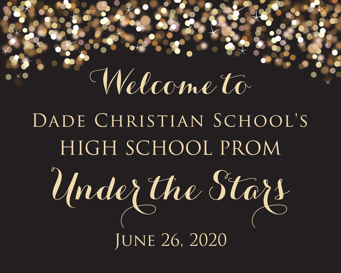 Gold and Black Starry Night Prom Welcome Sign A Night Under | Etsy