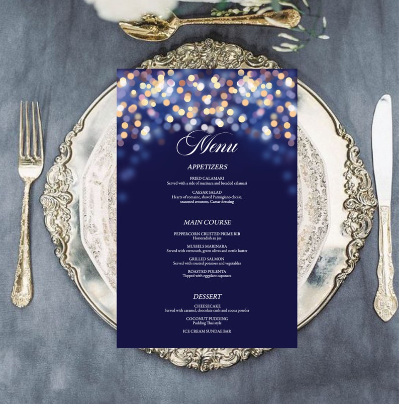 Editable Dinner Invitation Menu Program and Table Numbers - Etsy